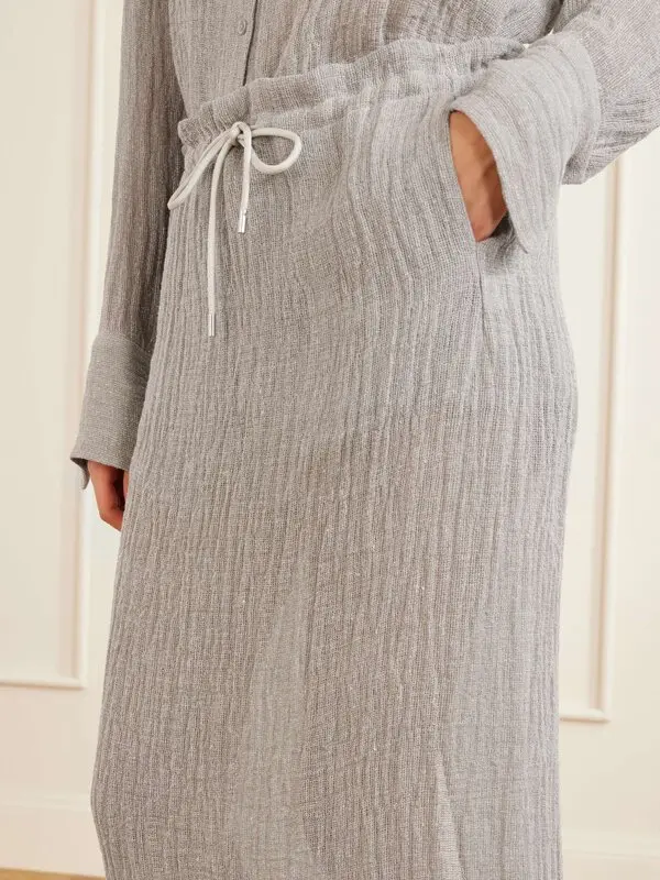 KALLMEYER Regina Linen-blend Gauze Midi Skirt