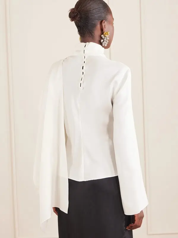 RÓHE Silk Twill Blouse With Attached Foulard Detail