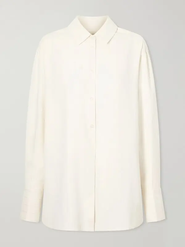 KALLMEYER Mollie" Sequin-embellished Striped Twill Shirt - Neutrals