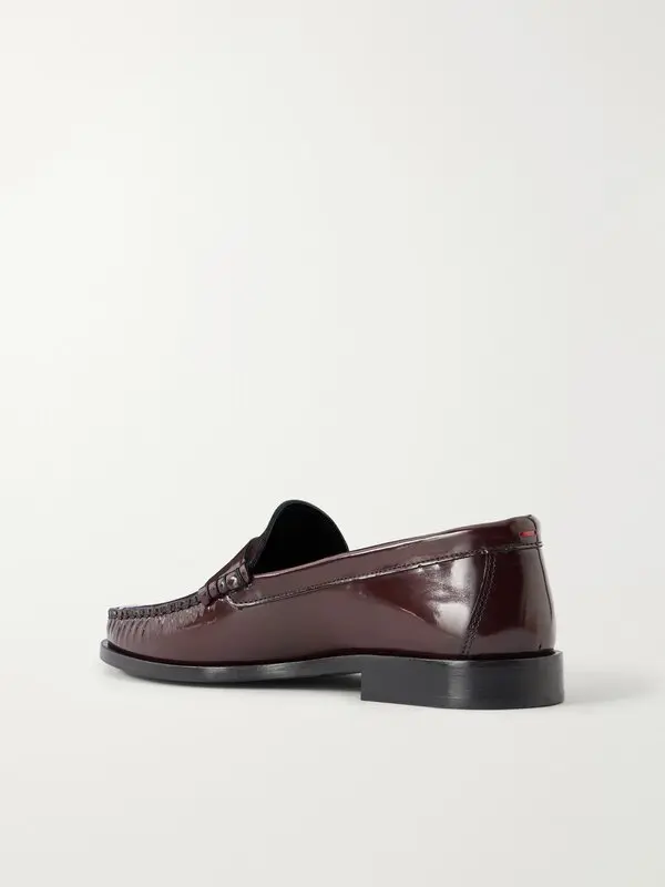 AeydĒ Terry Patent-leather Penny Loafers