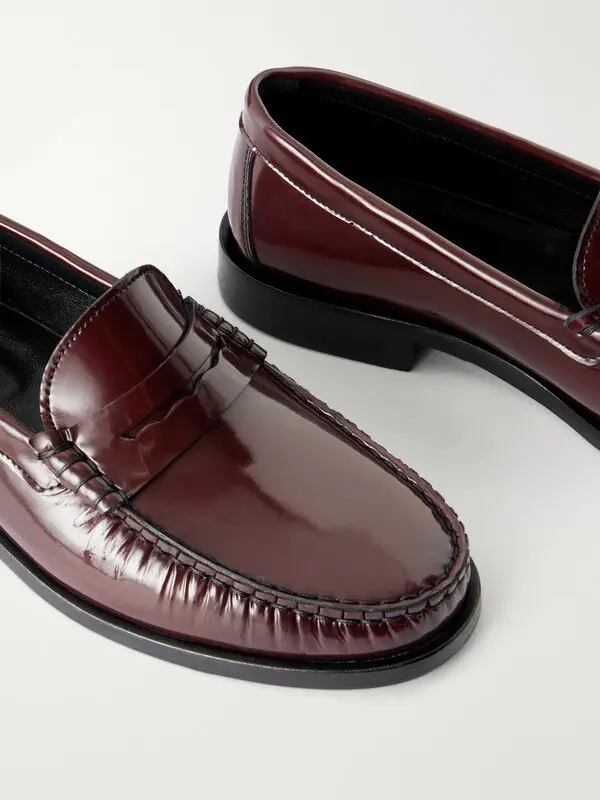 AeydĒ Terry Patent-leather Penny Loafers