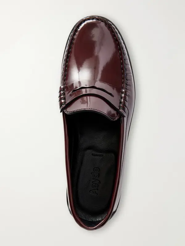 AeydĒ Terry Patent-leather Penny Loafers