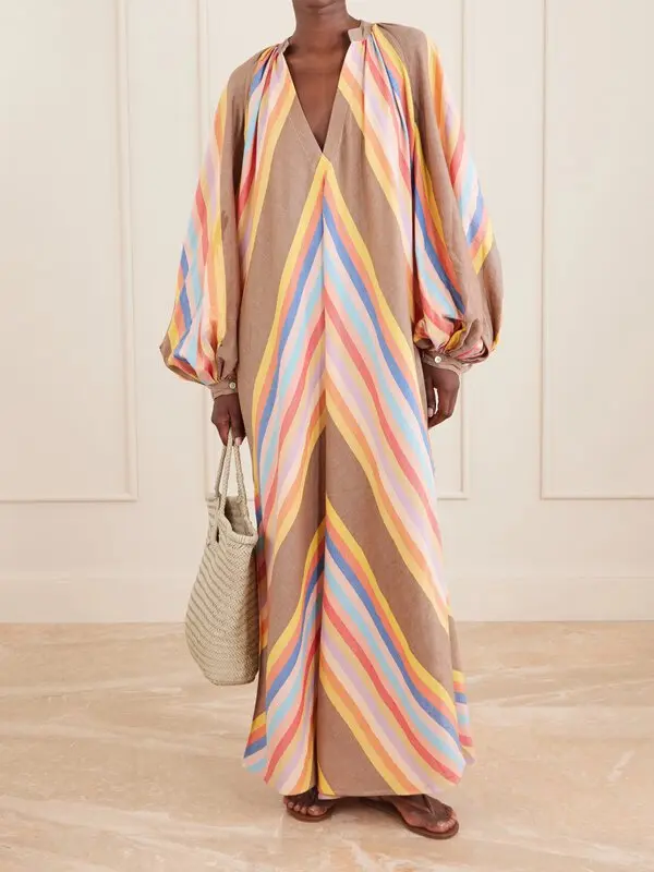 MARRAKSHI LIFE Striped Cotton Maxi Dress
