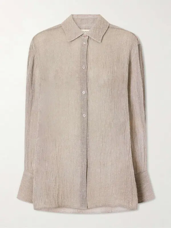 KALLMEYER Mollie Linen-blend Shirt - Light Gray