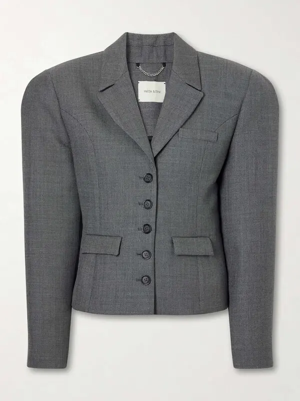 Magda Butrym Wool Blazer - Light Gray