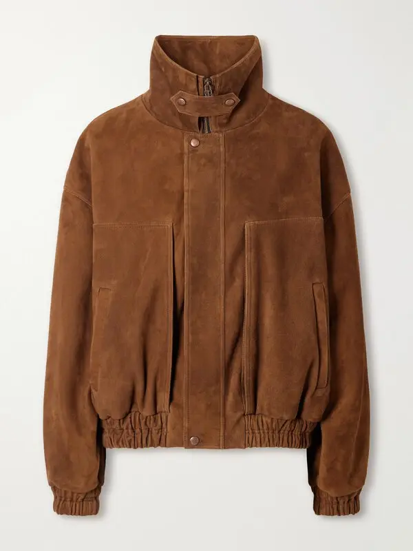 Magda Butrym Suede Biker Jacket - Dark Brown