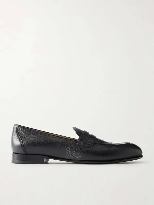 Brioni Leather Penny Loafers - Black