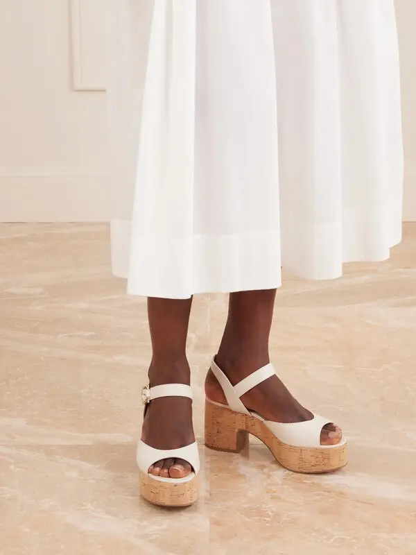 FERRAGAMO Nerea 90 Leather Platform Sandals