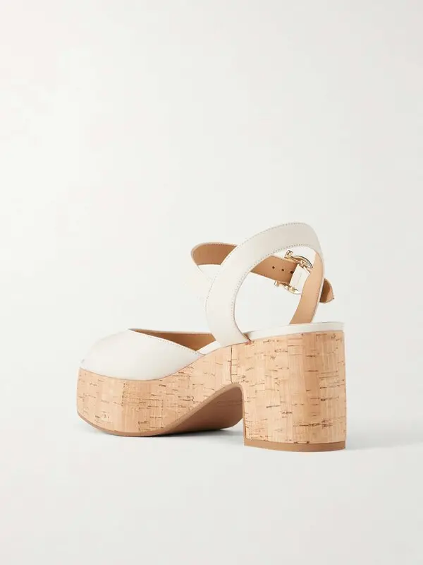 FERRAGAMO Nerea 90 Leather Platform Sandals