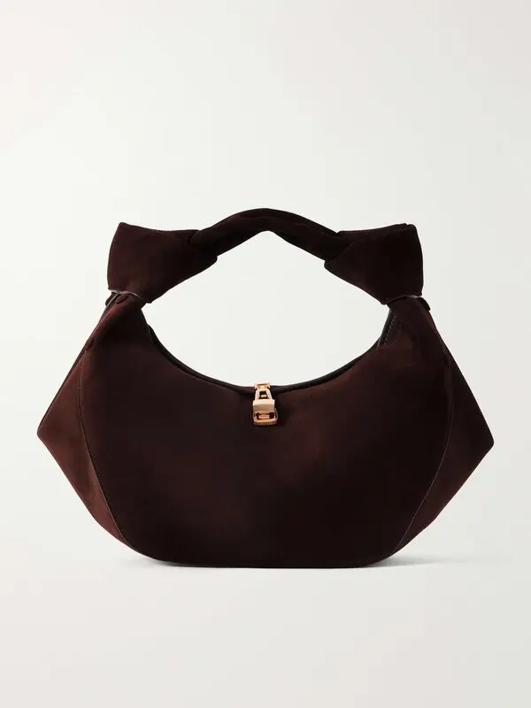 Gabriela Hearst Antonia Mini Suede Shoulder Bag - Dark Brown
