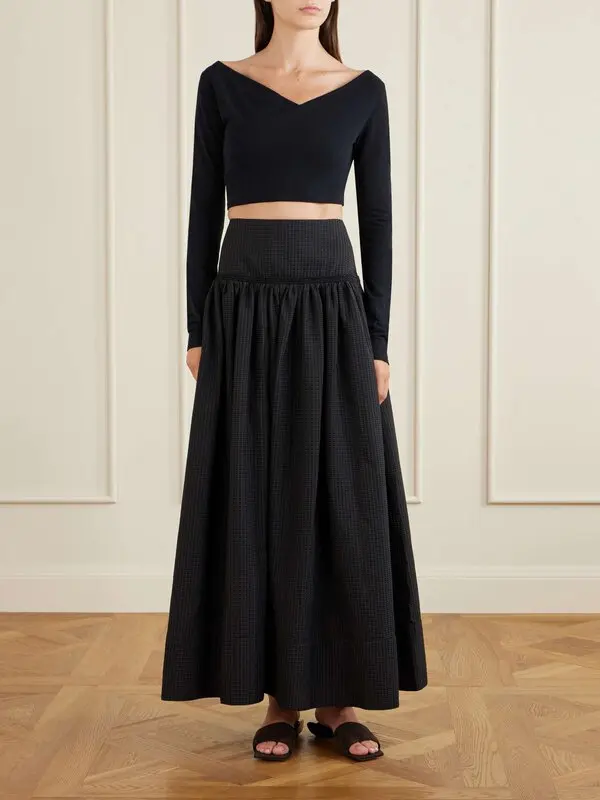 Alaïa Cotton-blend Stretch-crepe Cropped Top