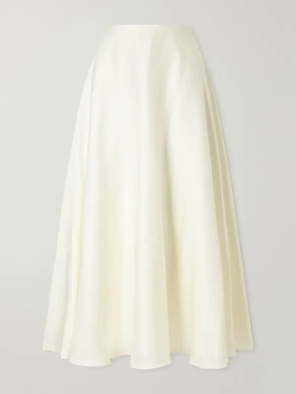 Cult Gaia Cyrene Silk-twill Midi Skirt - Neutrals