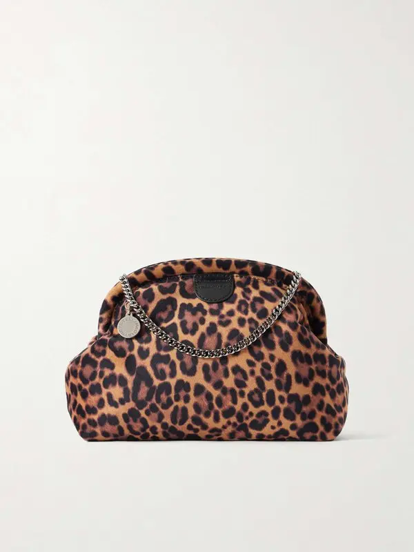 Stella McCartney Falabella Leopard-print Velvet Clutch - Leopard Print