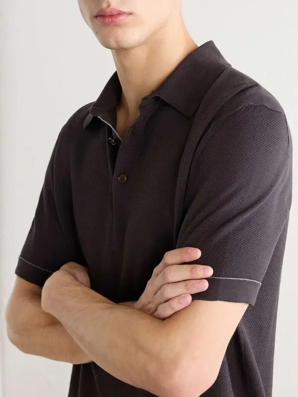 Brioni Cotton-piqué Polo Shirt