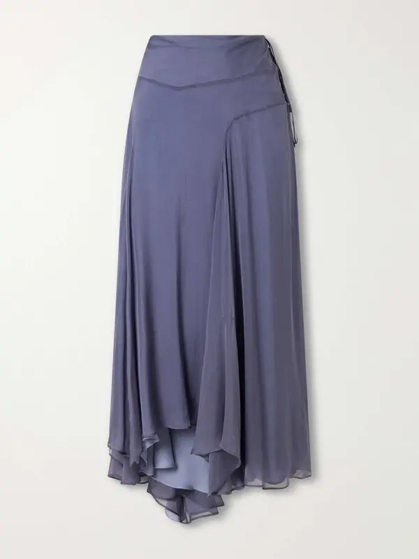KALLMEYER Alyse Silk-chiffon Midi Dress - Blue