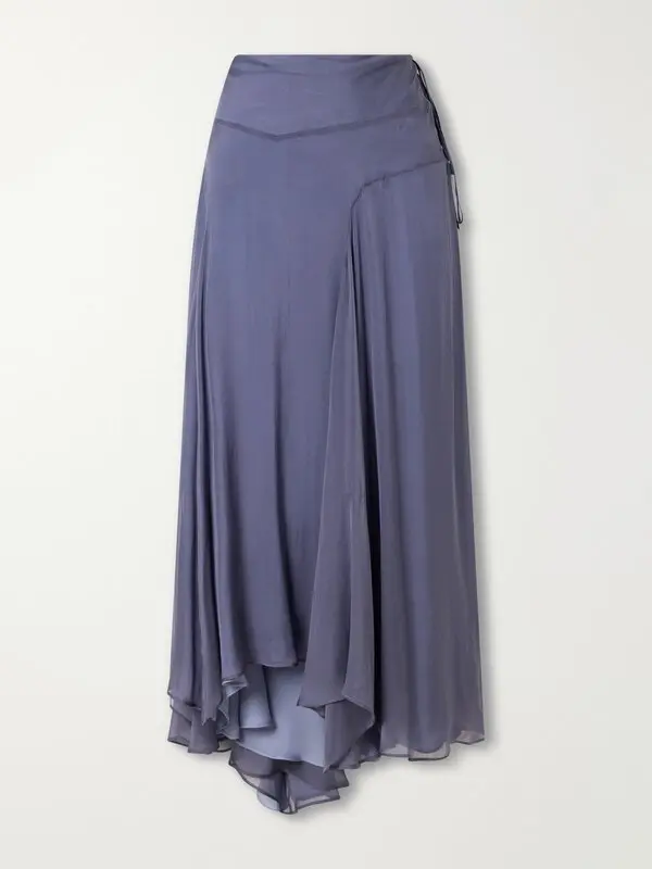 KALLMEYER Alyse Silk-chiffon Midi Dress - Blue