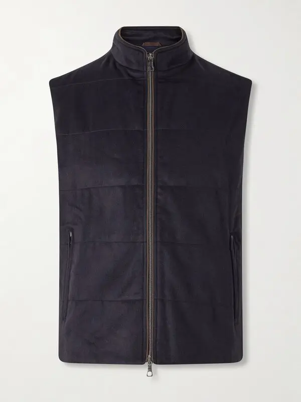 N.peal Belgravia Cashmere Vest With Cotton Trim