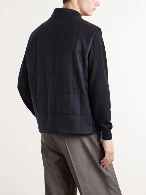 N.peal Belgravia Cashmere Vest With Cotton Trim
