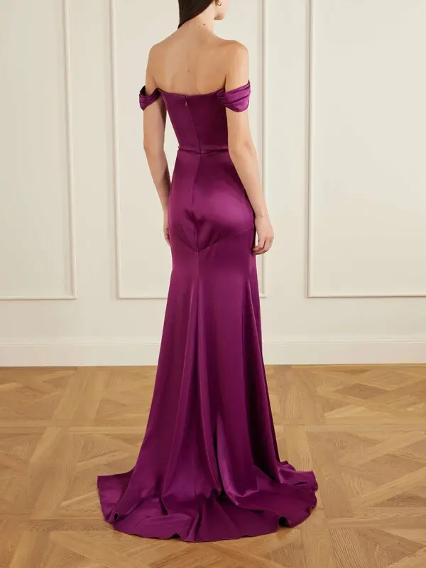 Alex Perry Satin Off-the-shoulder Gown