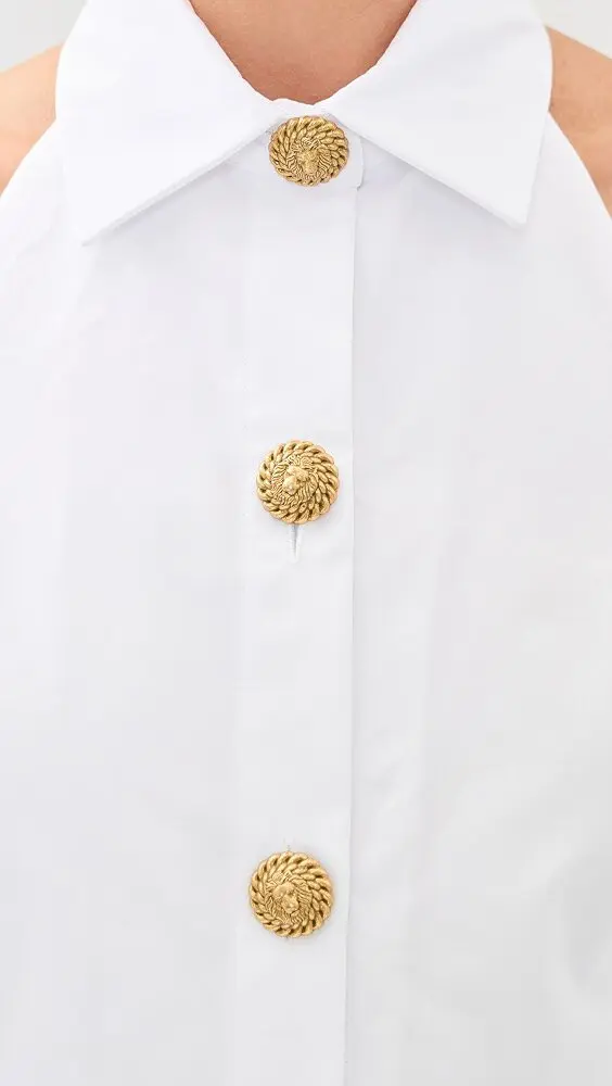 Balmain Buttoned Poplin Mini Dress