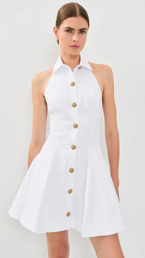 Balmain Buttoned Poplin Mini Dress