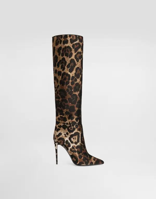 Dolce & Gabbana Leo Jacquard Knee High Boots - Print