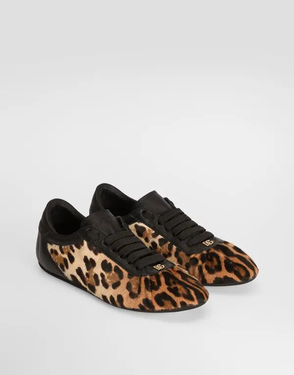 Dolce & Gabbana Leo Pony Hair Ballet Sneakers - Print