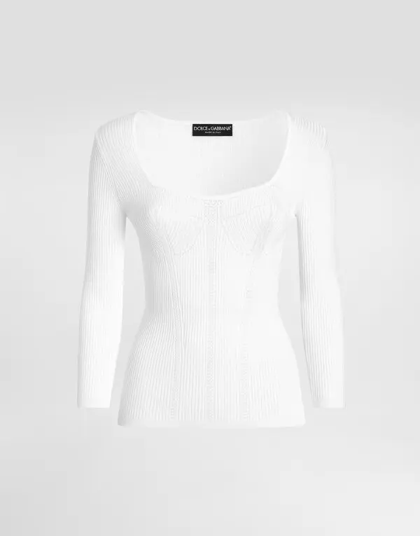 Dolce & Gabbana Scollo V M/l Vanis - White