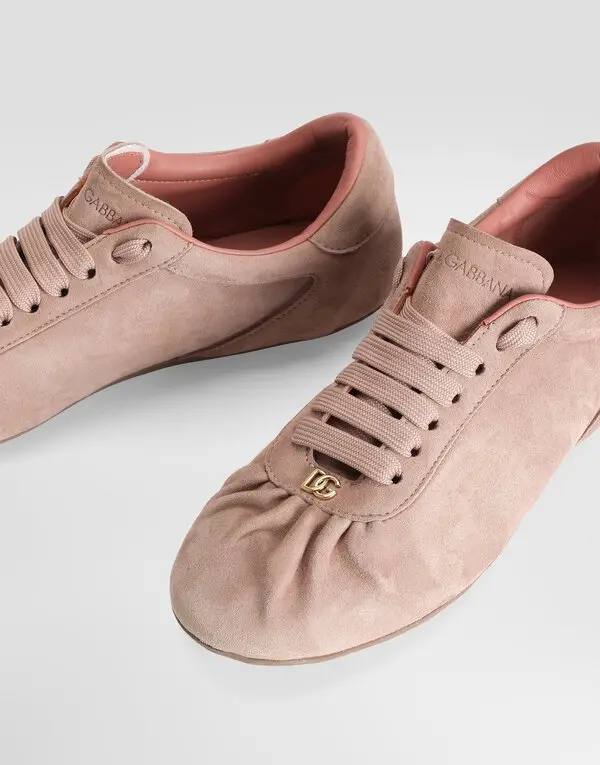 Dolce & Gabbana Soft Ballet Sneakers In Split Calfskin