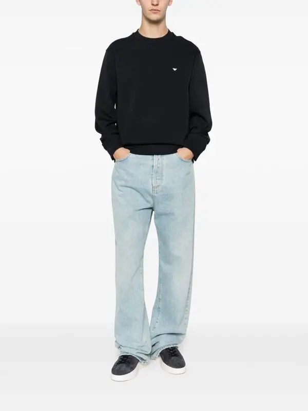 Emporio Armani Cotton Crewneck Sweatshirt With Logo Detail
