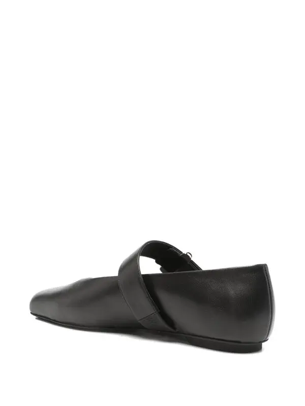 Emporio Armani Leather Ballet Flats With Buckle Detail