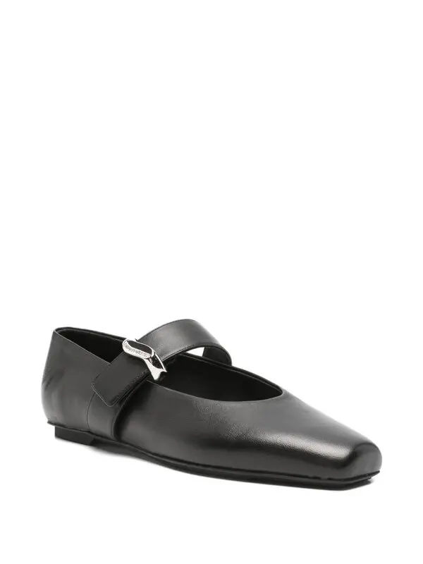 Emporio Armani Leather Ballet Flats With Buckle Detail