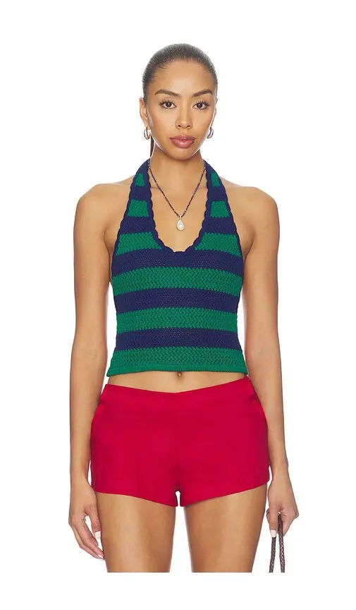 SEROYA Skyla Crochet Top In Multi - Multi Stripe