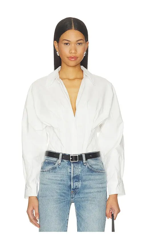Simkhai Cleriys Dolman Sleeve Bodysuit - White