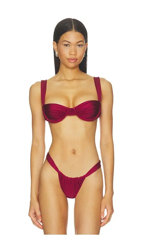 VDM Margot Underwire Top In Burgundy - Merlot