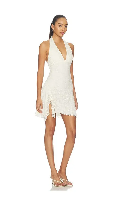 Steve Madden Lace Halterneck Dress With Slit