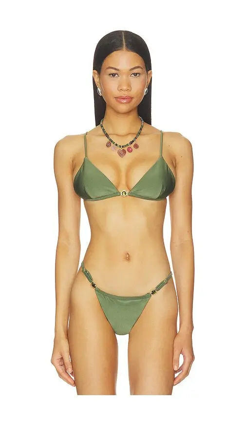 BANANHOT Emi-lynn Bikini Top In Olive - Olive Peridot