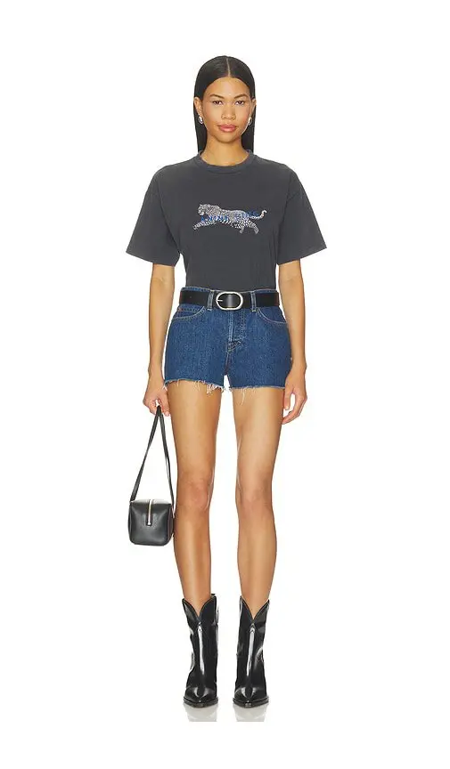 ANINE BING Cade Tee Leopard In Black