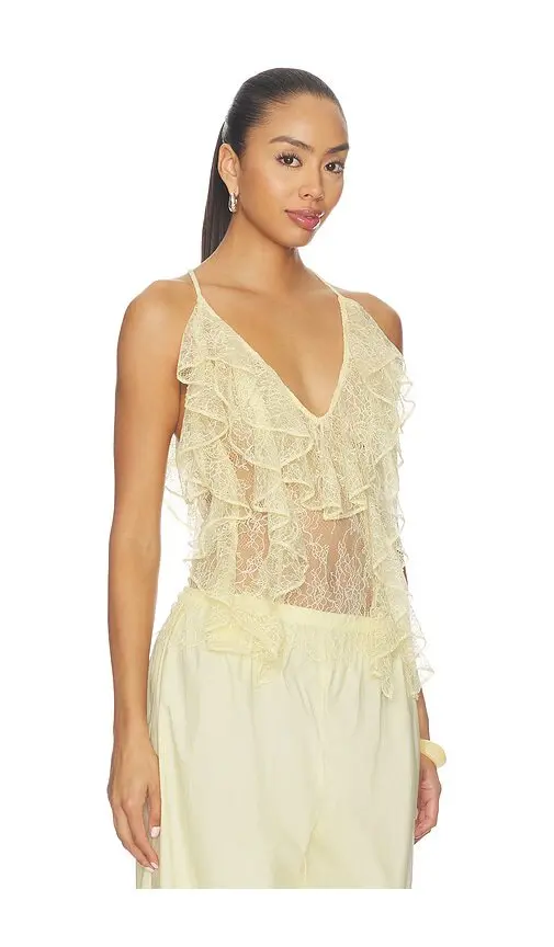 Tularosa Salone Lace Top With Ruffled Trim