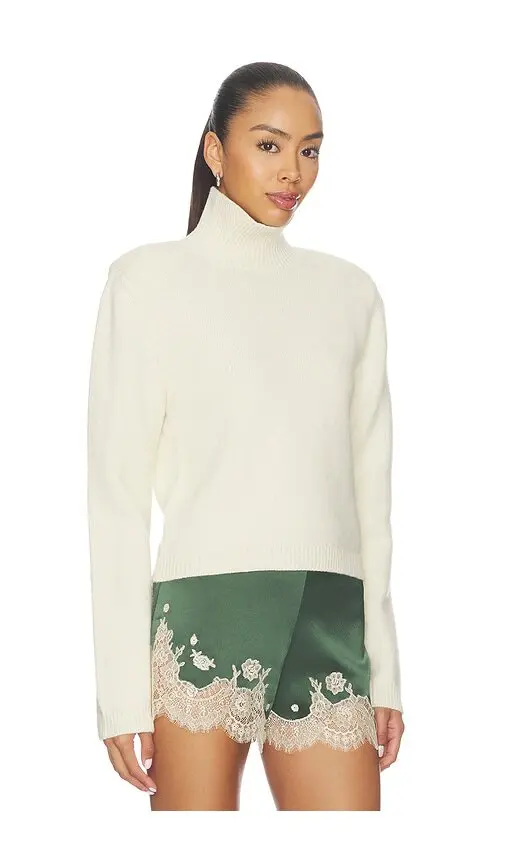 RÓHE Statement Shoulder Cropped Turtleneck Sweater