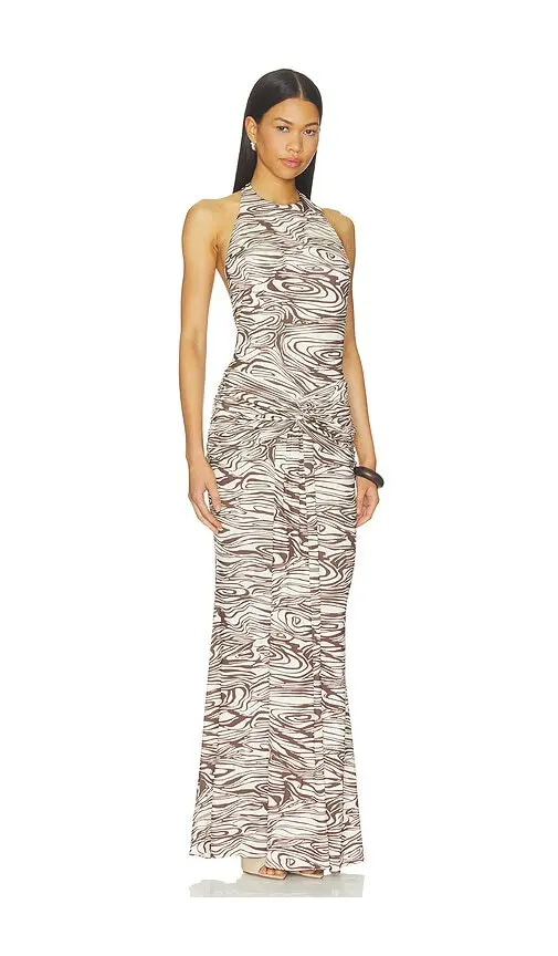 Amanda Uprichard Halterneck Maxi Dress - Aurora Print