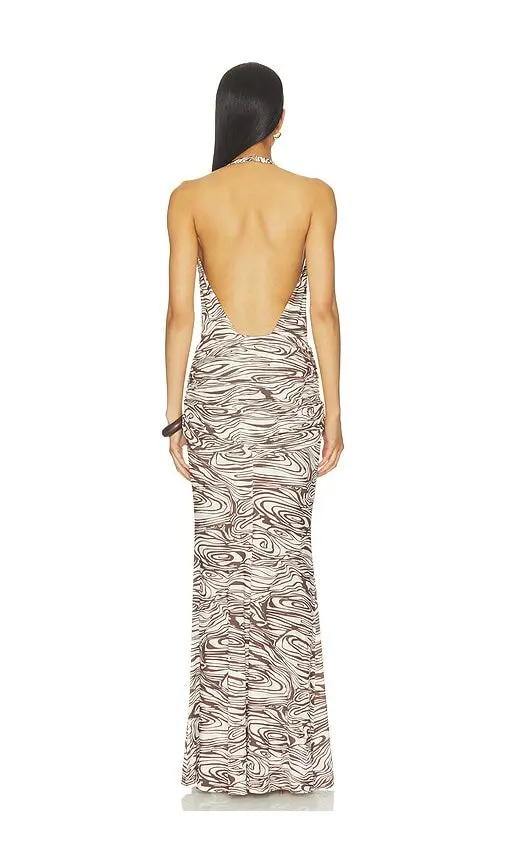 Amanda Uprichard Halterneck Maxi Dress - Aurora Print