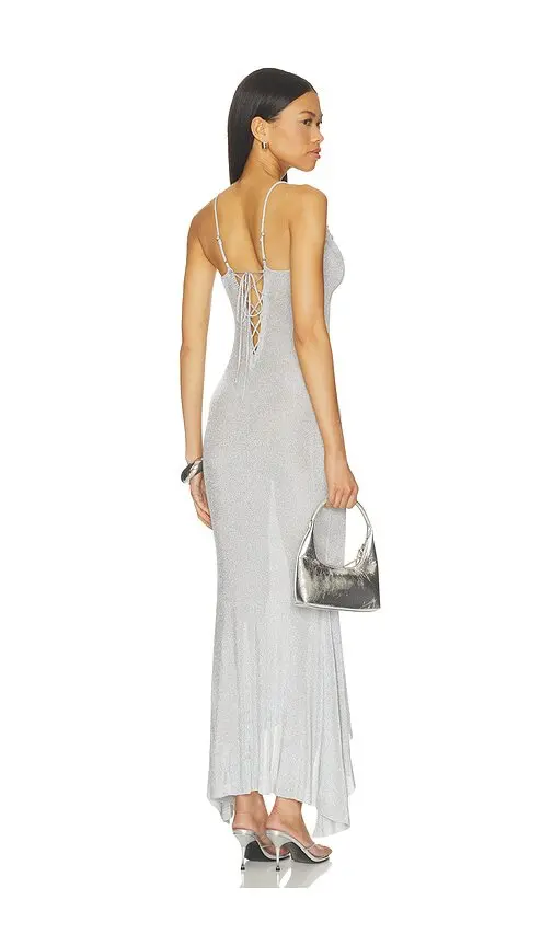 GUIZIO Elsie Cowl Neck Maxi Dress - Silver