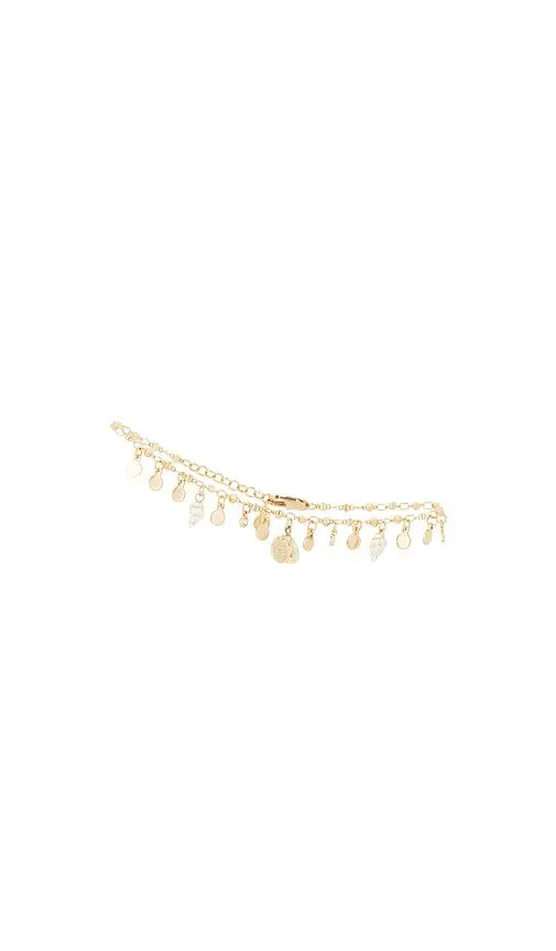 Ettika Let's Go Coastal 18k Plated Anklet In Metallic - Gold