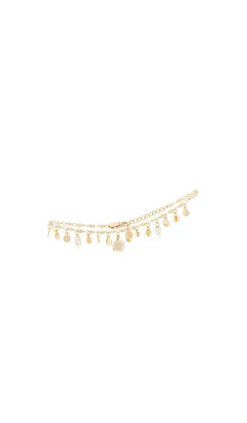 Ettika Let's Go Coastal 18k Plated Anklet With Shell Charms