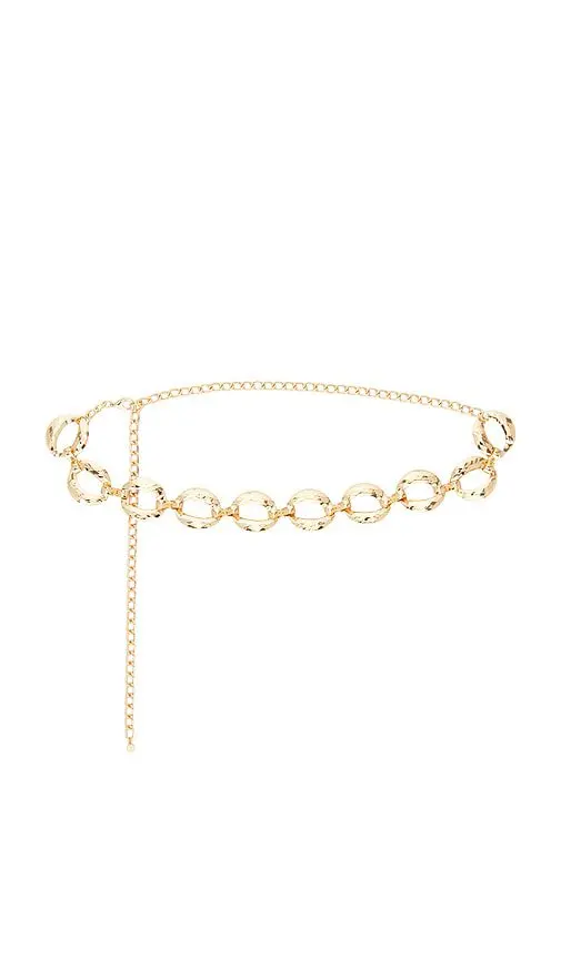 Ettika Hammered Rings Belt In Metallic - Gold