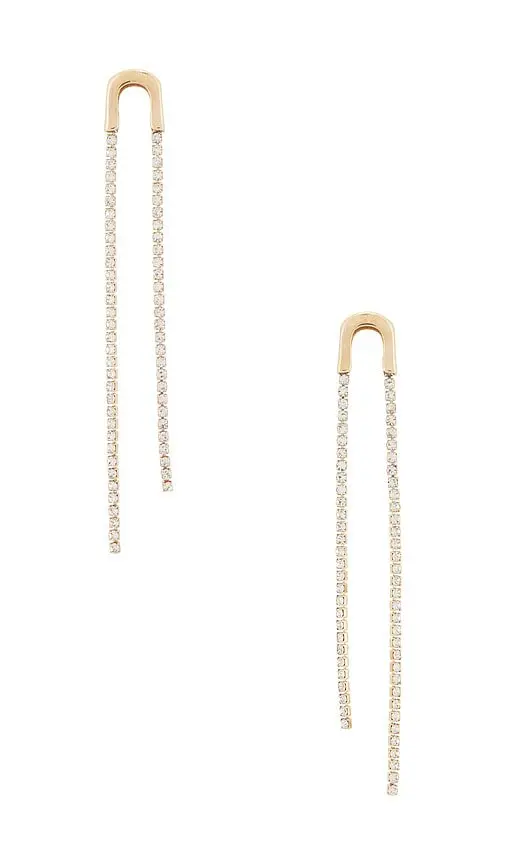 Ettika Double Chain Drop Earrings In Metallic - Gold