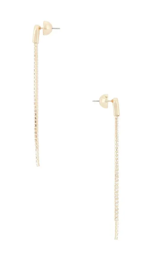 Ettika Double Chain Drop Earrings In Metallic