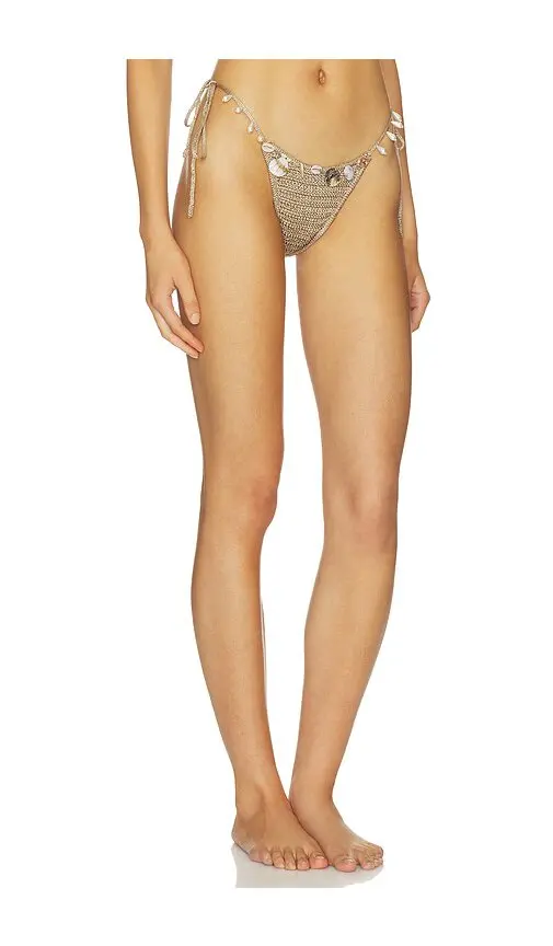 JADED LONDON Crochet Bikini Bottom With Shell Embellishments