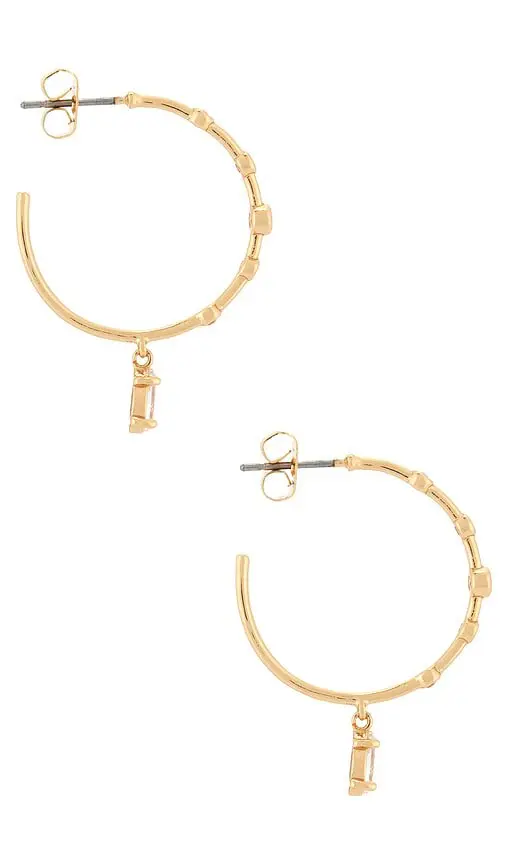 Ettika Delicate Crystal Charm Hoop Earrings